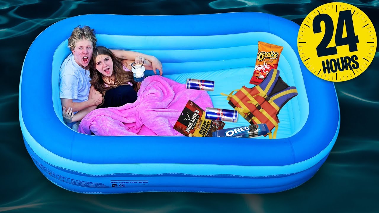 LAST TO LEAVE THE POOL WINS **Overnight Challenge** |Lev Cameron - YouTube