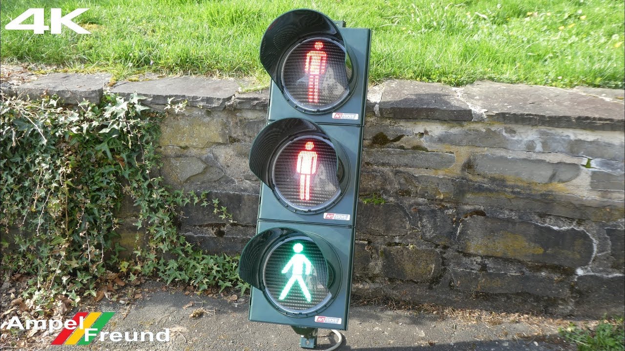 [4K] AVT-STOYE (Swarco Mondial) LED Pedestrian Traffic Light Ø210 with ...
