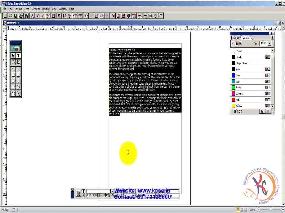 pagemaker tutorial in hindi 15 Final work Page Maker Allign Text - YouTube