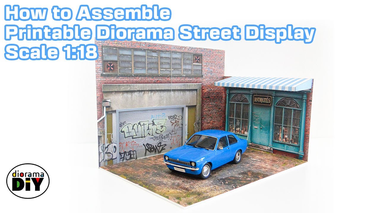 DIY Printable Diorama Street Display Scale 1:18 Diorama modelling files ...
