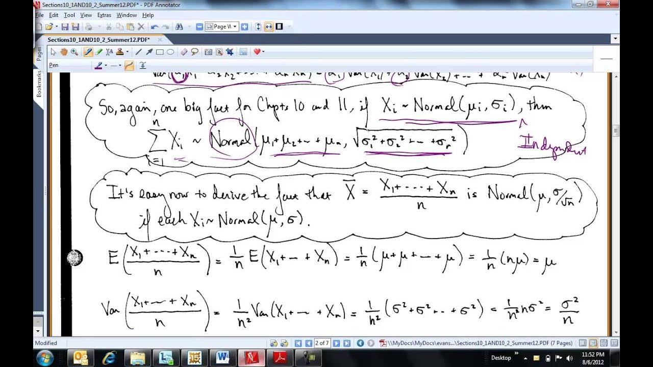 MA 381: Section 10.1: Expected Value And Variance of Sums of Random Variables - YouTube