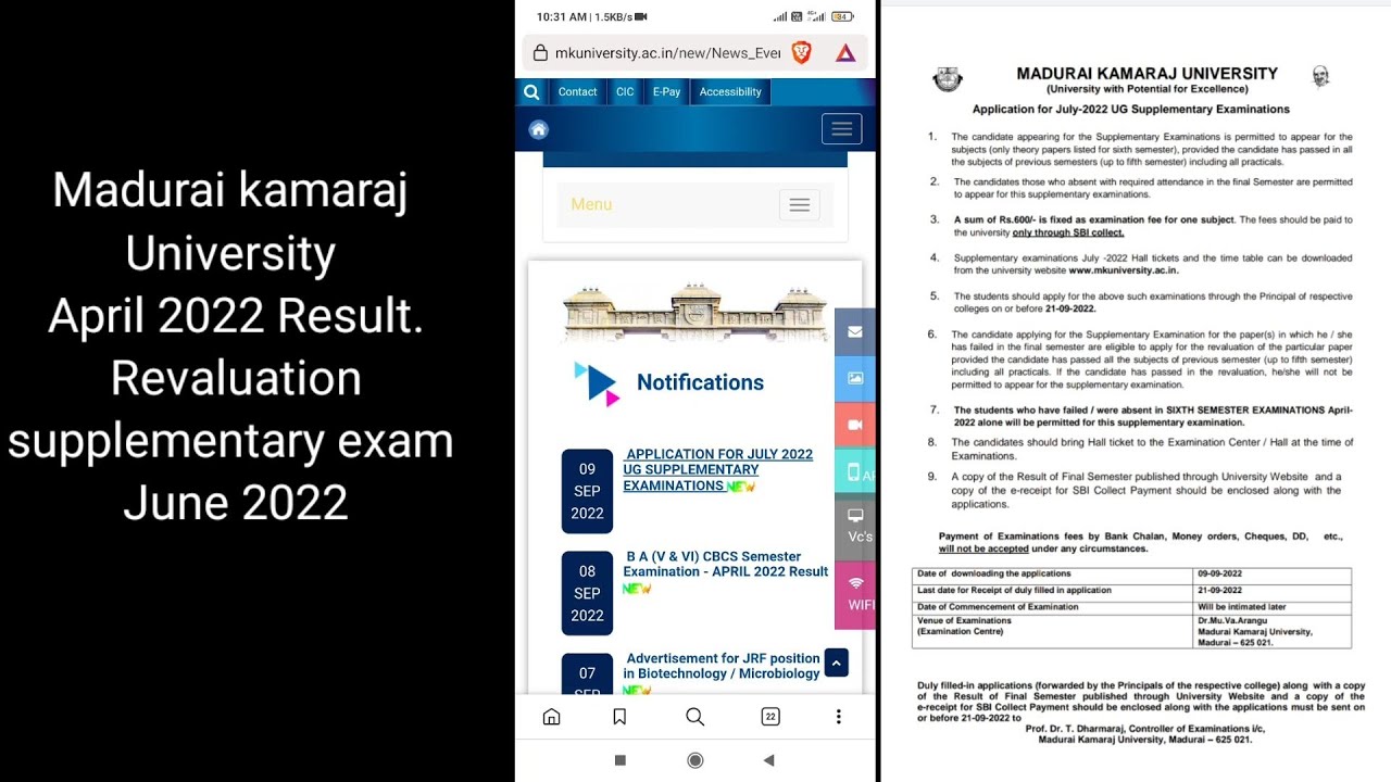 MKU revaluation and supplementary exam latest updates. How to apply ...