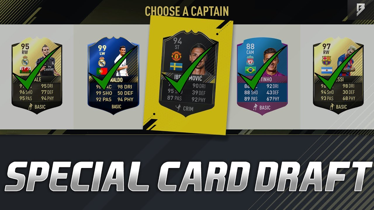 SPECIAL CARD DRAFT!!! (FIFA 17) - YouTube