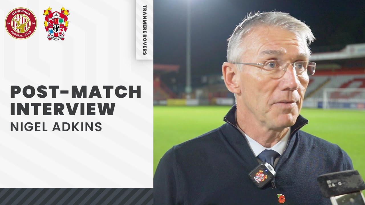 Post Match | Nigel Adkins (Stevenage A - Emirates FA Cup) - YouTube