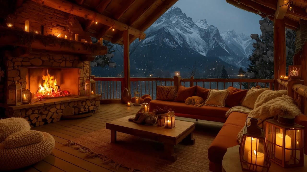 Peaceful Winter Morning in the Mountains ⛄ | Snowy Mountain Cabin ...