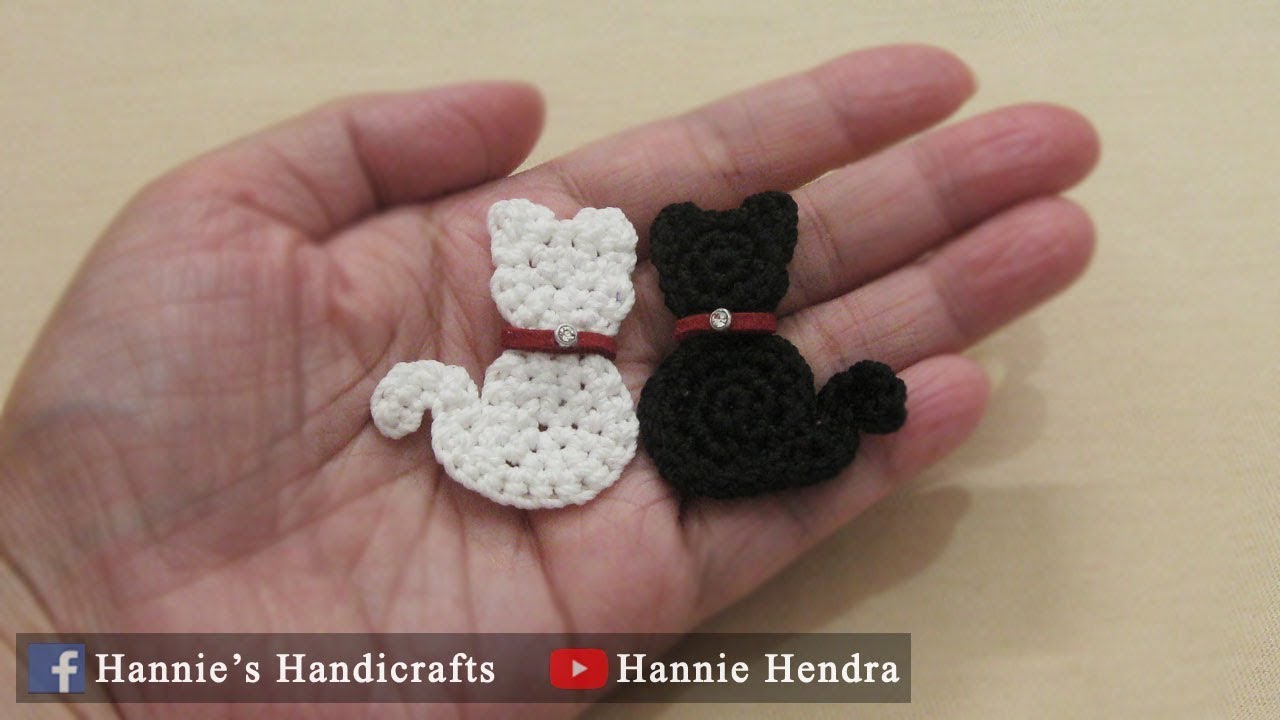 Crochet || Tutorial Hiasan Rajut Bentuk Kucing [Subtitles Available ...
