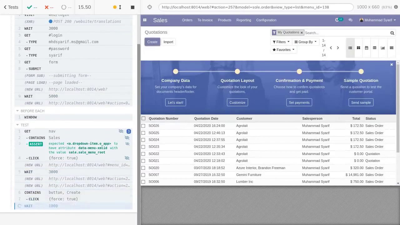 Odoo E2E (end-to-end) Testing using Cypress : Create Sale Order - YouTube