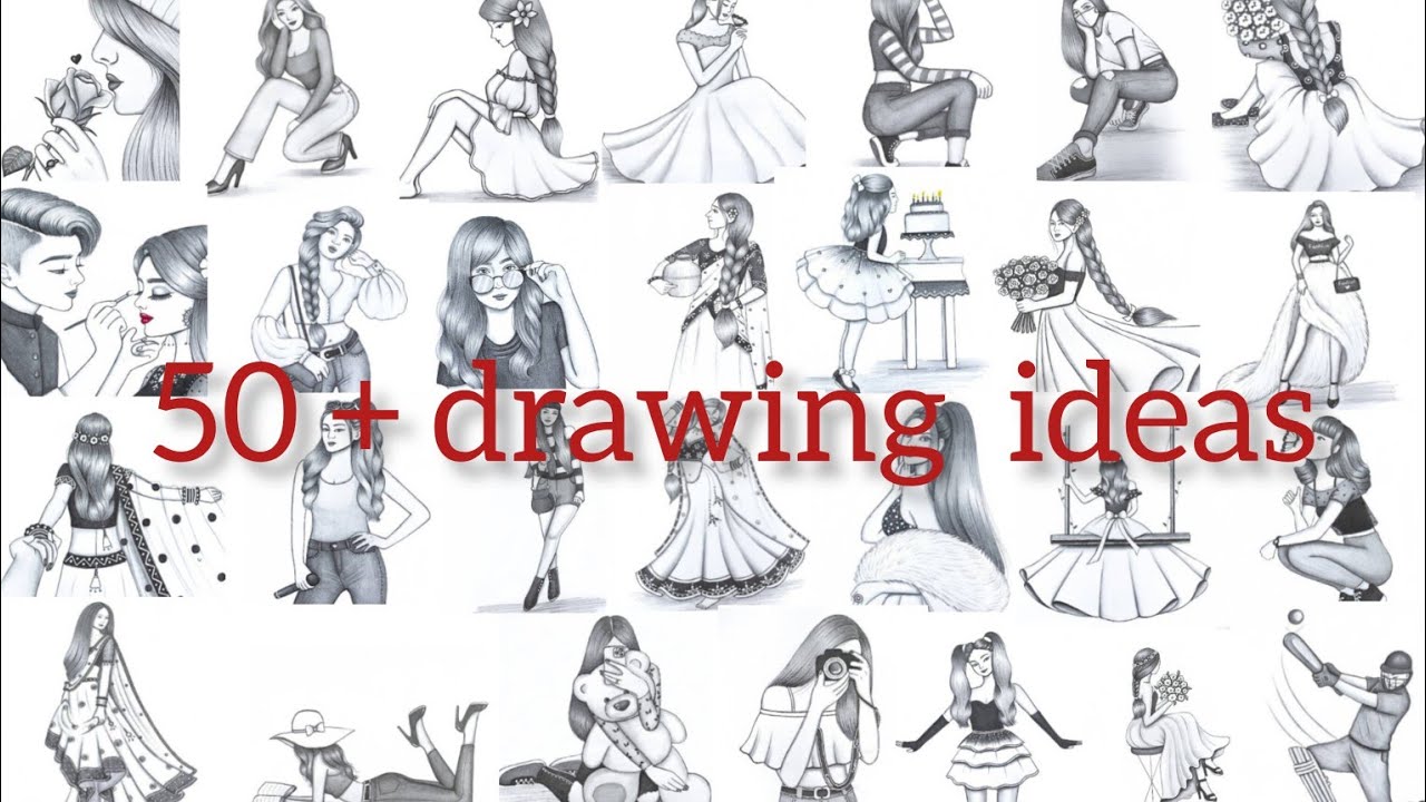 how to draw a beautiful girl pencil sketch || drawing ideas ...