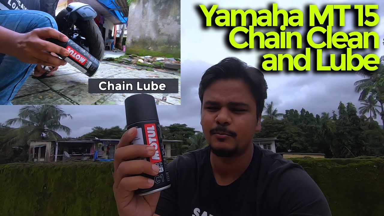 Yamaha MT 15 BS6 Chain Cleaning and Lubrication | Chain Oil - YouTube