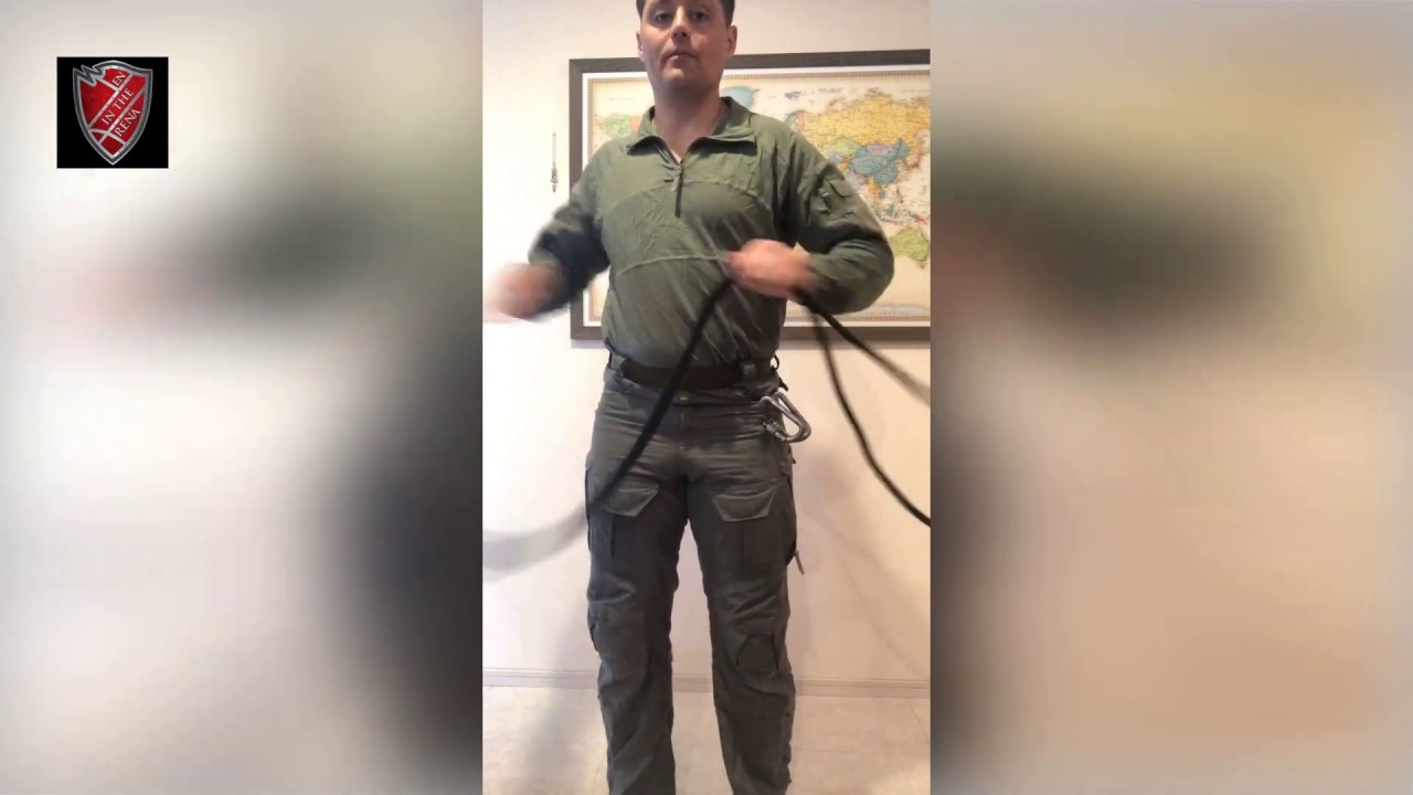 How to tie a military rappel seat - YouTube