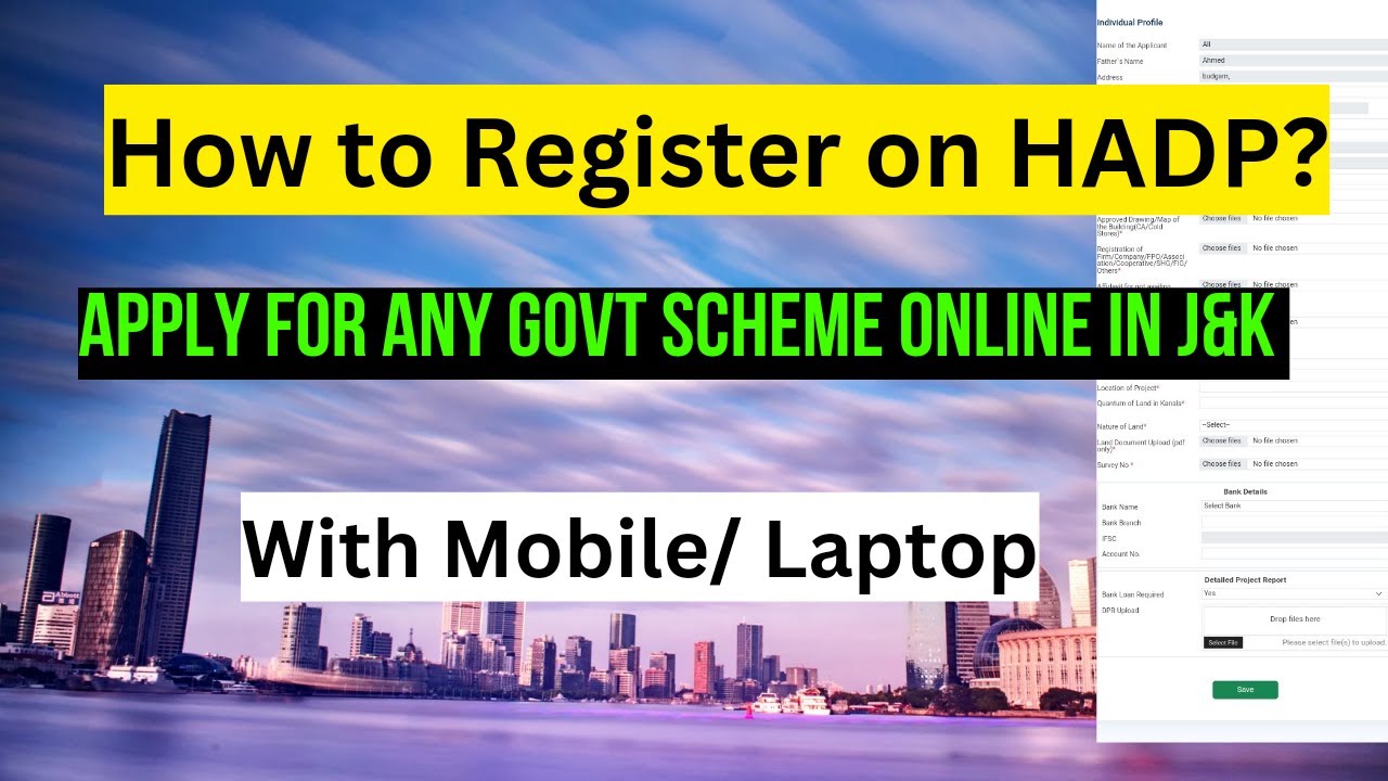 How to Register on JK HADP portal | How to apply for govt schemes in J ...