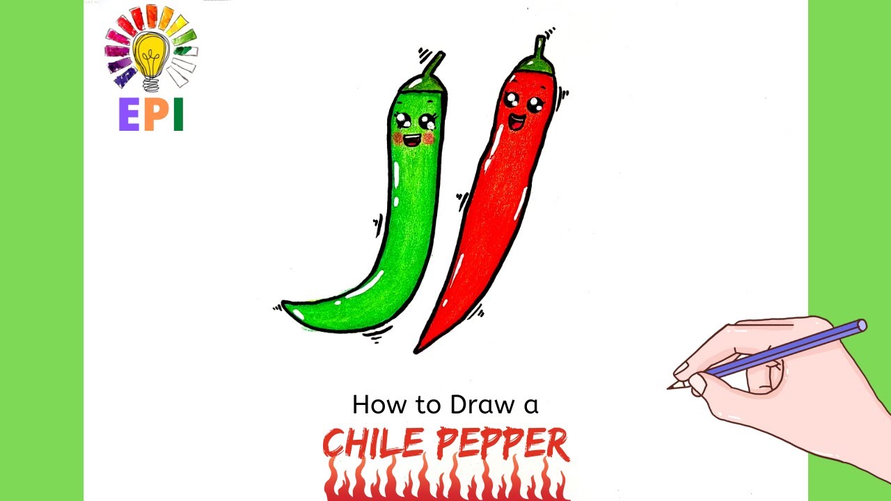 HOW TO DRAW A CHILE PEPPER - STEP BY STEP - EASY PAINTING IDEA - YouTube
