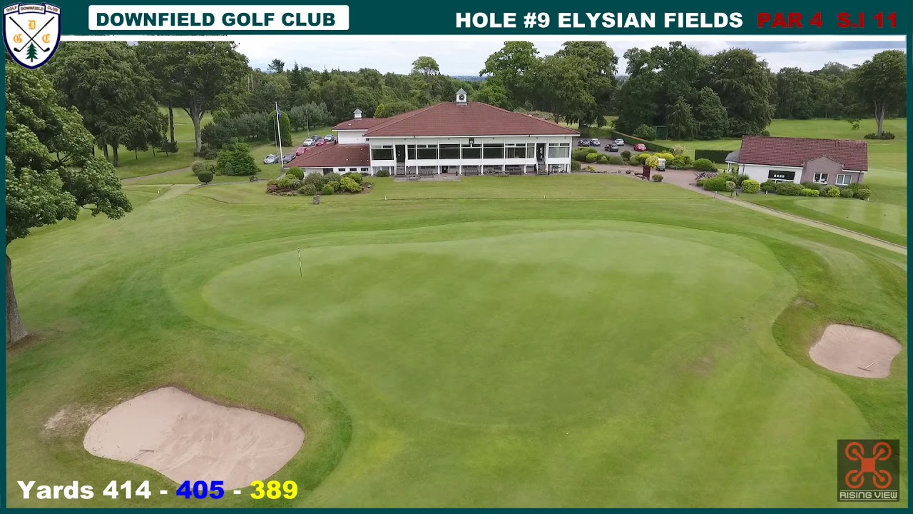 Downfield Golf Club Hole 09 (Drone Golf Course Aerial Flyover) - YouTube