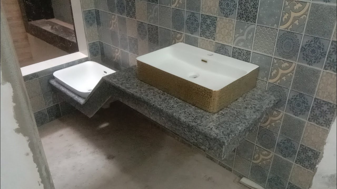 how to install a bathroom vanity ( plus foot washer) - YouTube