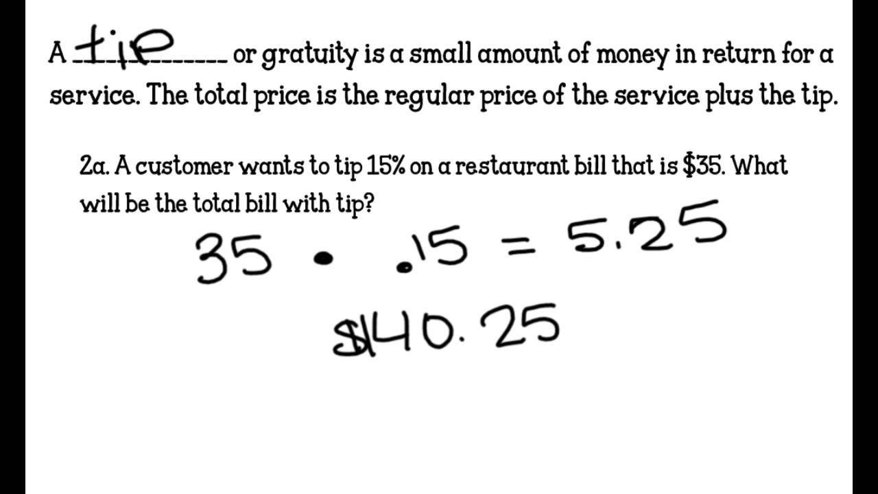 Lesson 2.6 Sales tax, tips, & markups - YouTube