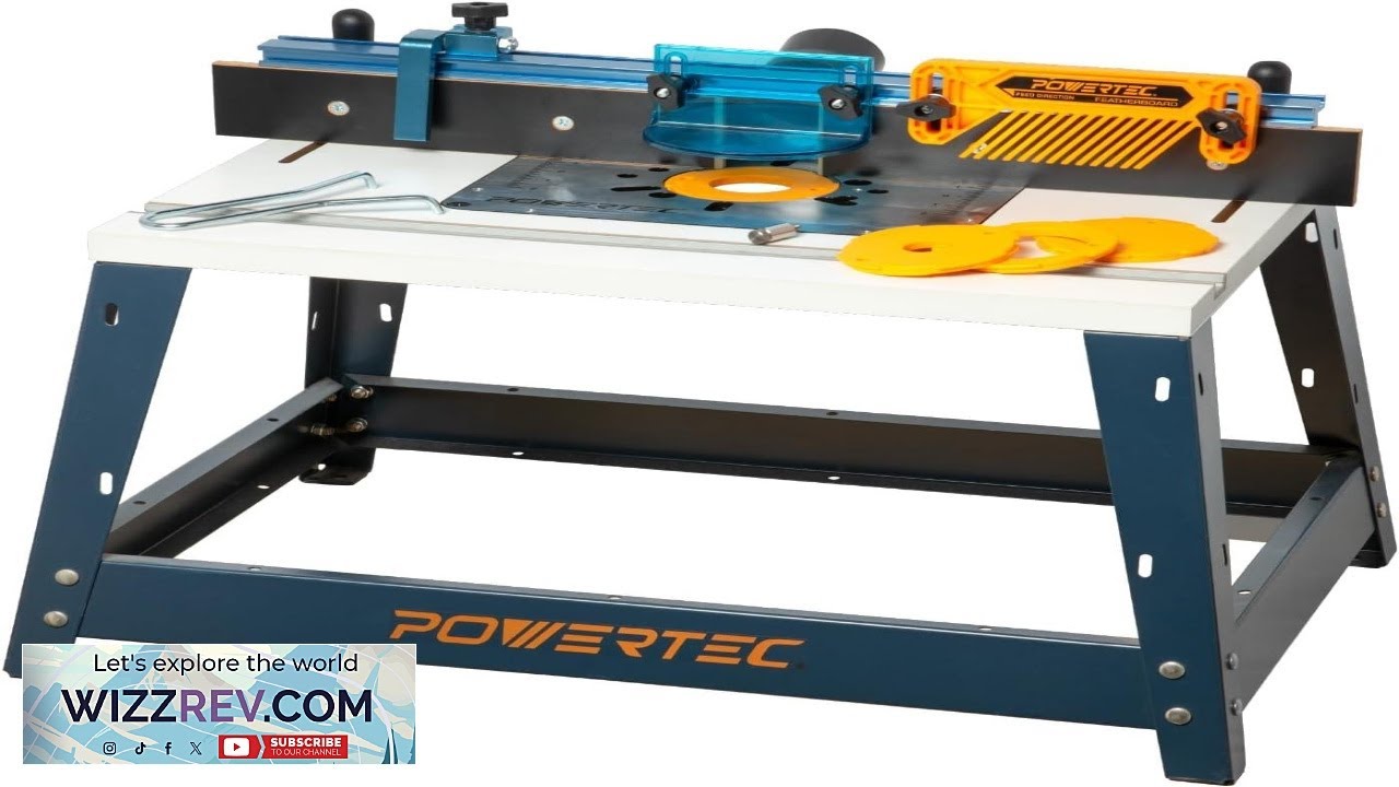 POWERTEC Benchtop Router Table w Metal Stand and Adjustable Fence Set ...