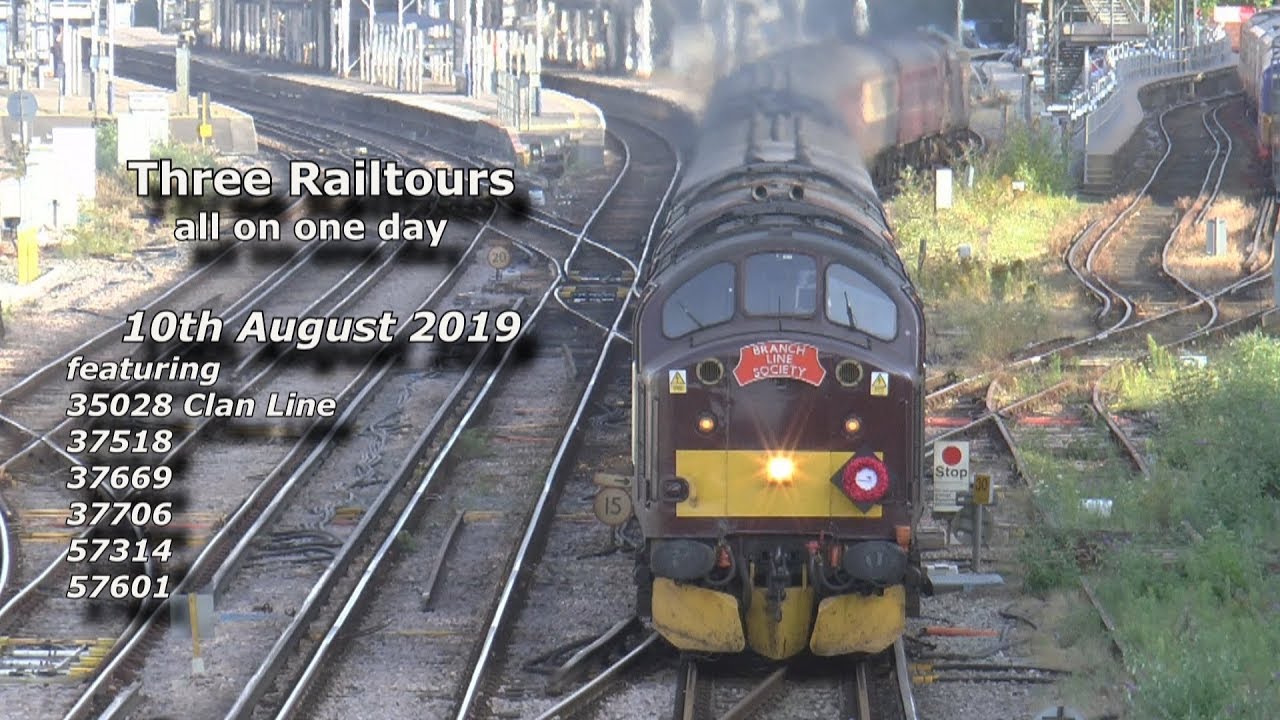 Three Railtours On One Day with Class 37's 57's + 35028 - YouTube