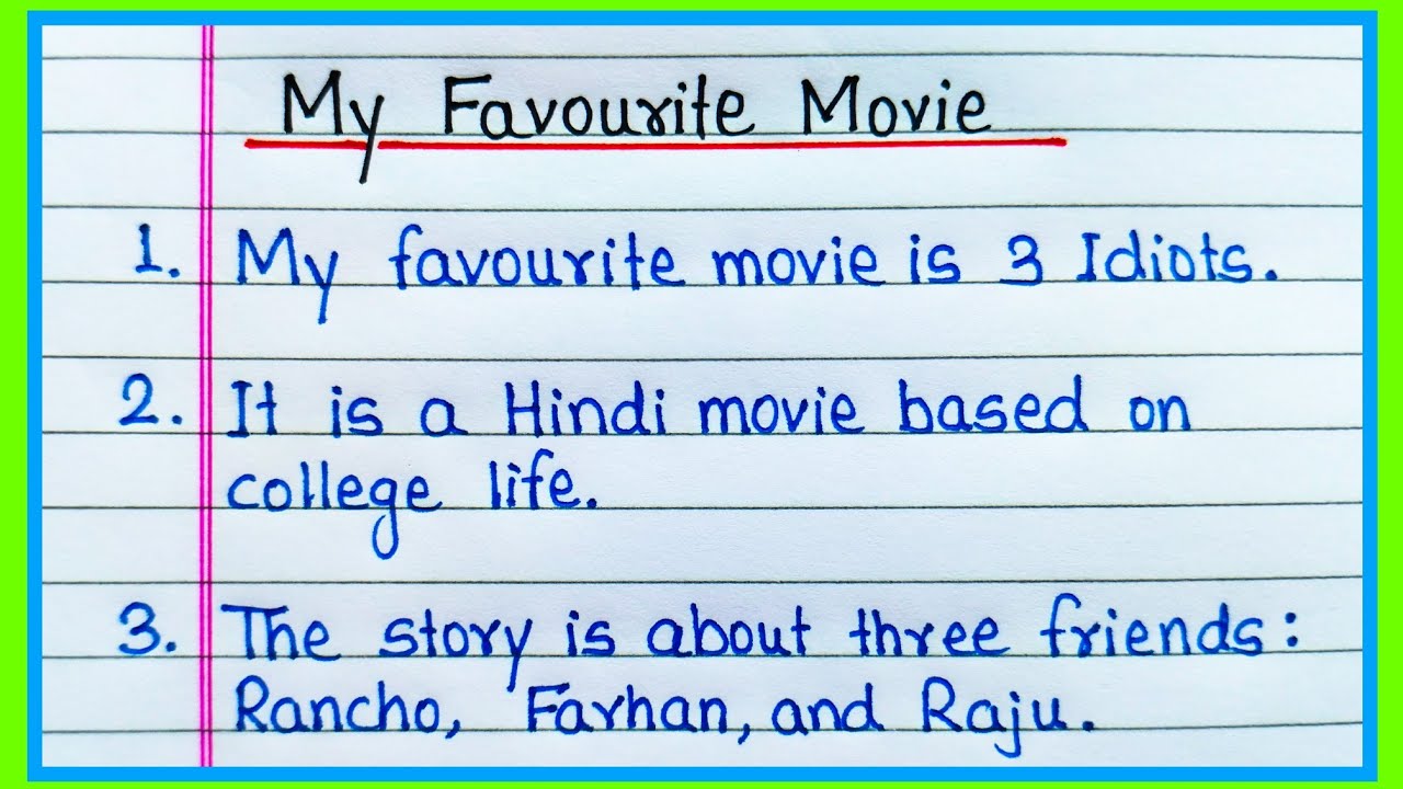 My favourite movie essay 10 lines | 10 lines on My favourite movie 3 ...