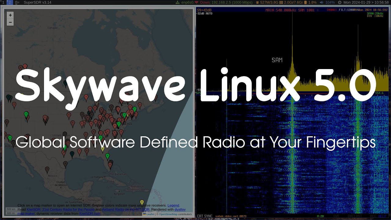Skywave Linux v5.0 Overview | Internet SDRs | Shortwave Listening | Rolling Debian Sid with DWM ...