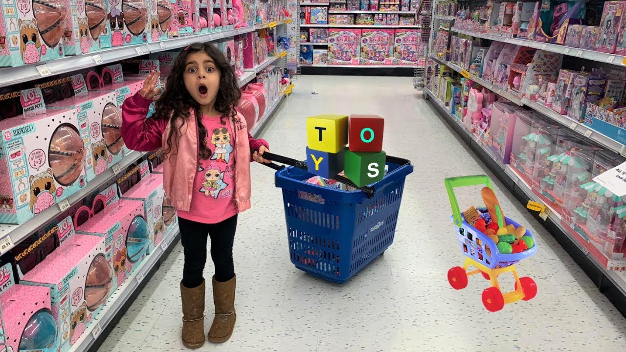 Sally Shopping for Toys and power wheels cars at the toy store - YouTube