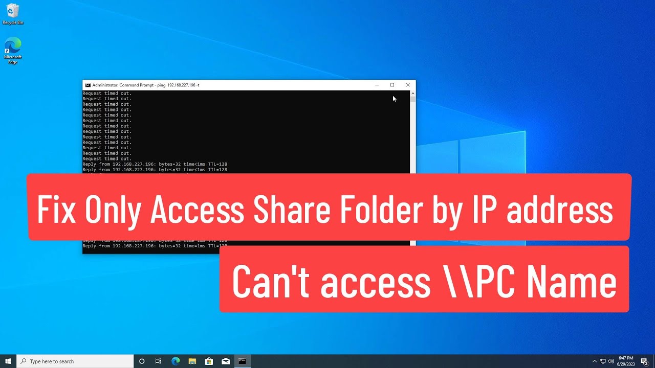 Fix Only Access Share Folder by IP address | Can't access \\PC Name, but can access \\IP Address ...