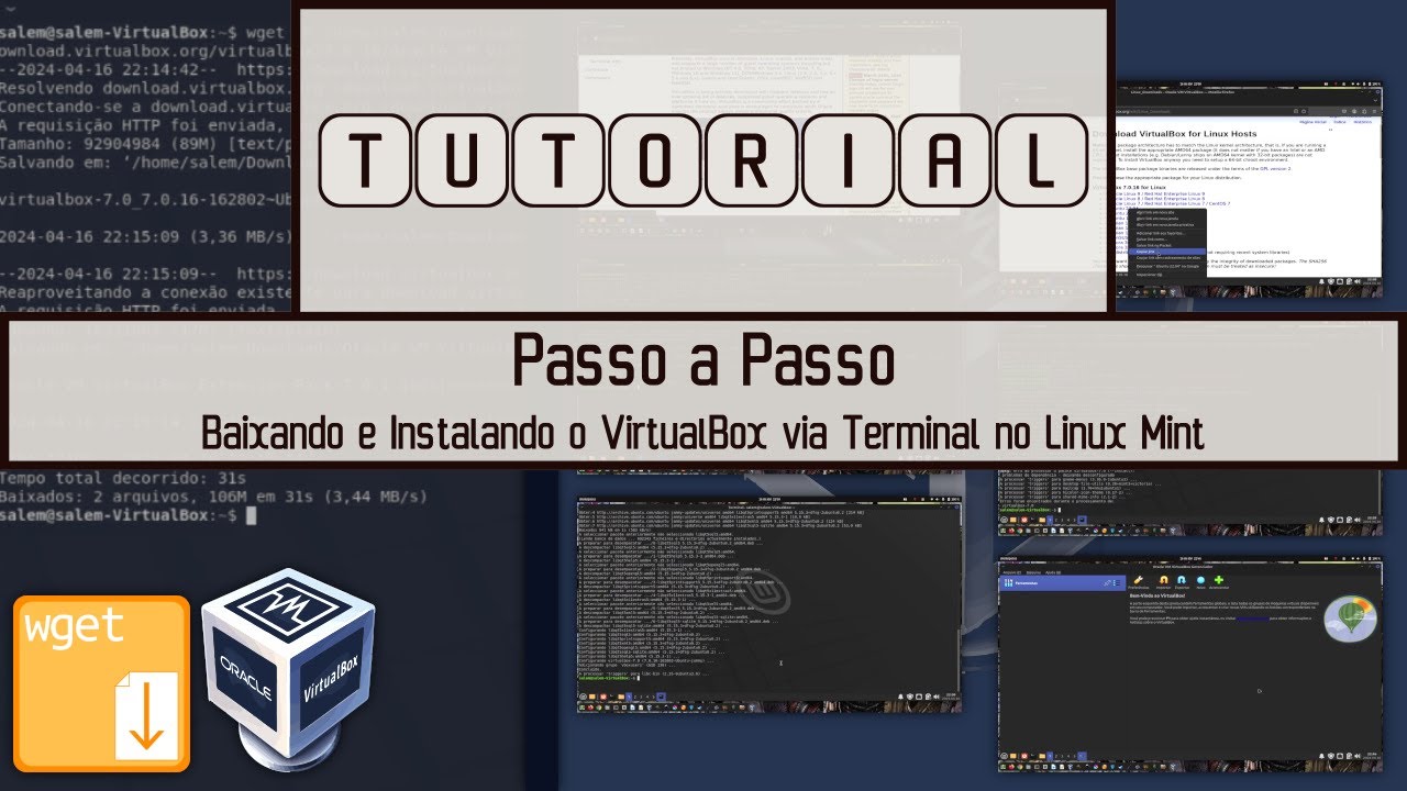 TUTORIAL - PASSO A PASSO Baixando e Instalando o VIRTUALBOX via Terminal no Linux Mint # ...