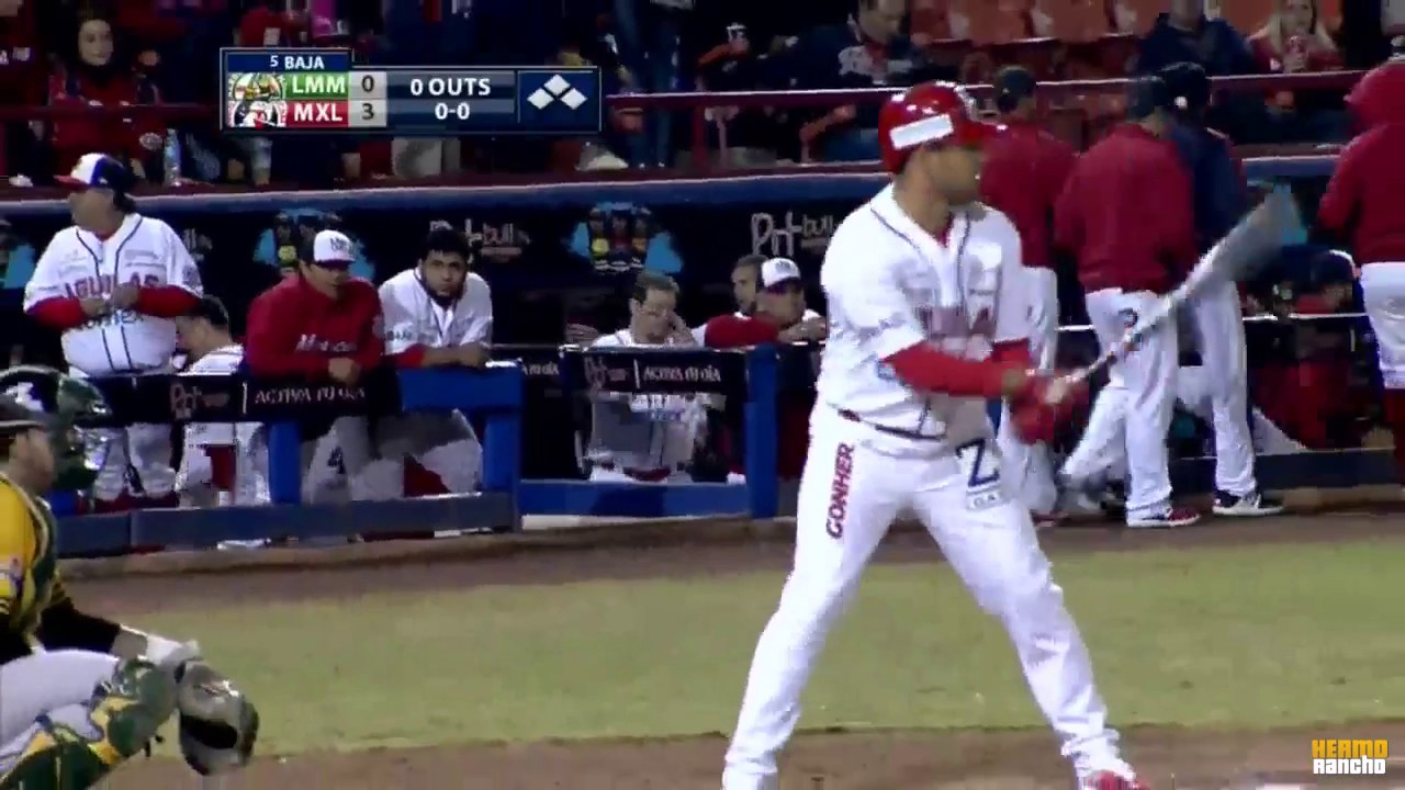 HomeRun de Xorge Carrillo (2) de Aguilas de Mexicali LMP2016 - YouTube