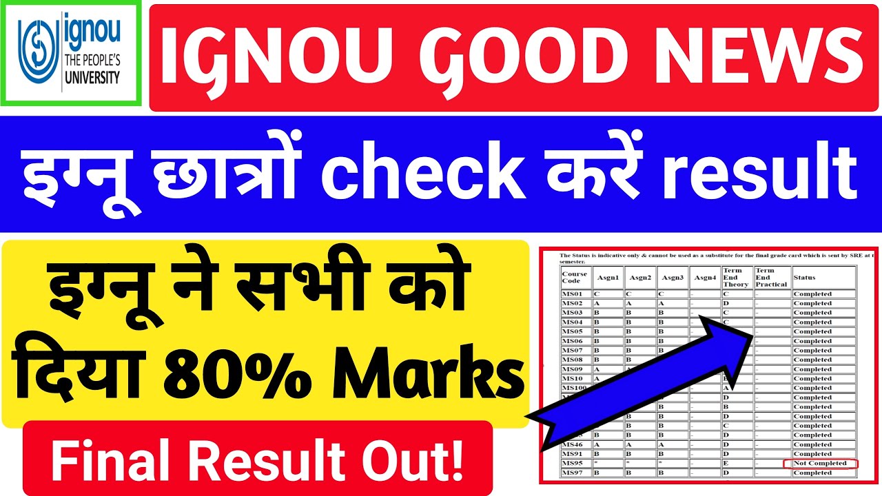 [IGNOU UPDATE] IGNOU Grade Card Updated Finally | Assignment Marks ...