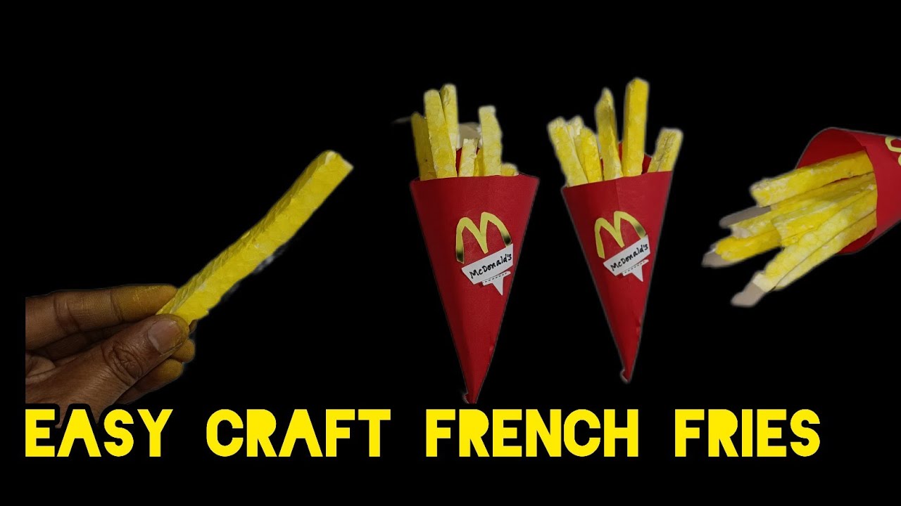 How to make Easy craft French fries || Origami french fry with ...
