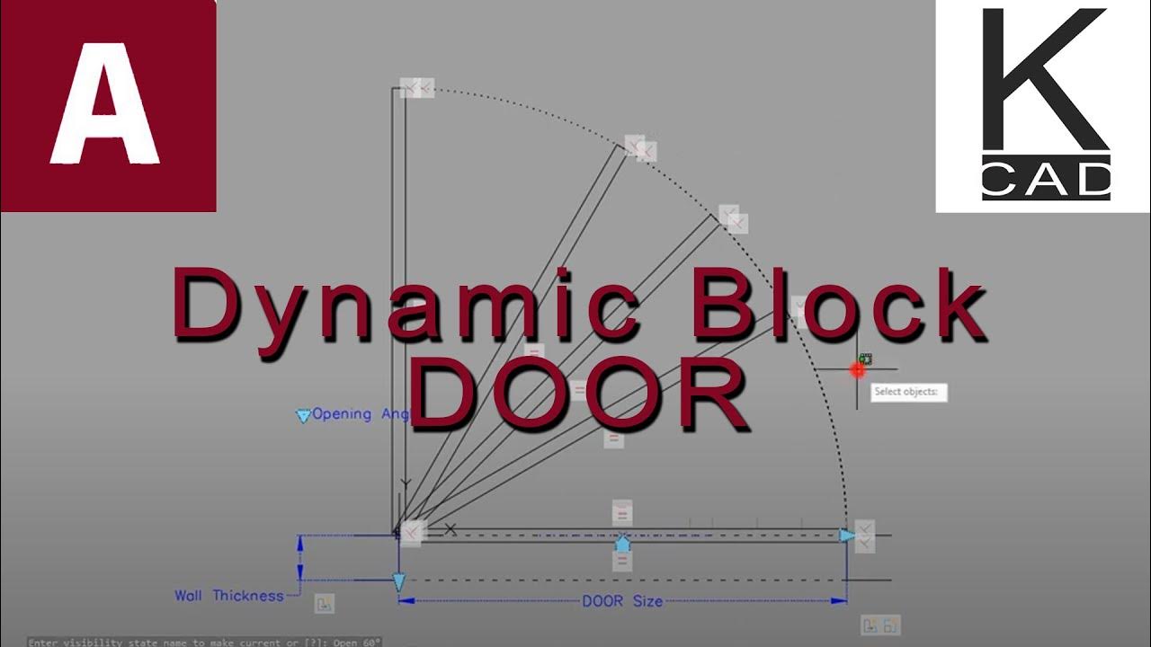#autocad _7 Blocks | Dynamic Block - DOOR [ FULL ] - YouTube