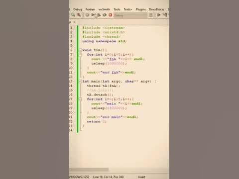 C++ thread detach and loop in main - YouTube