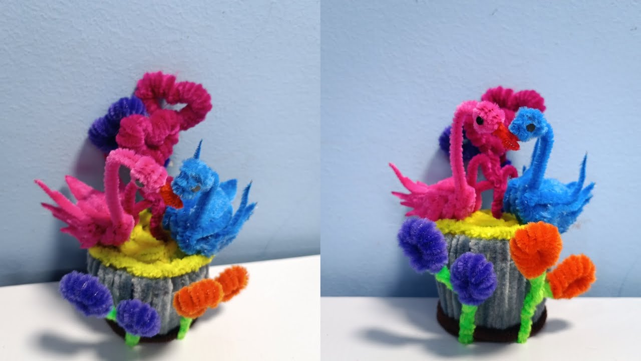 Diy Swan Couple | How To Make Chenille Wire Swan Couple - YouTube