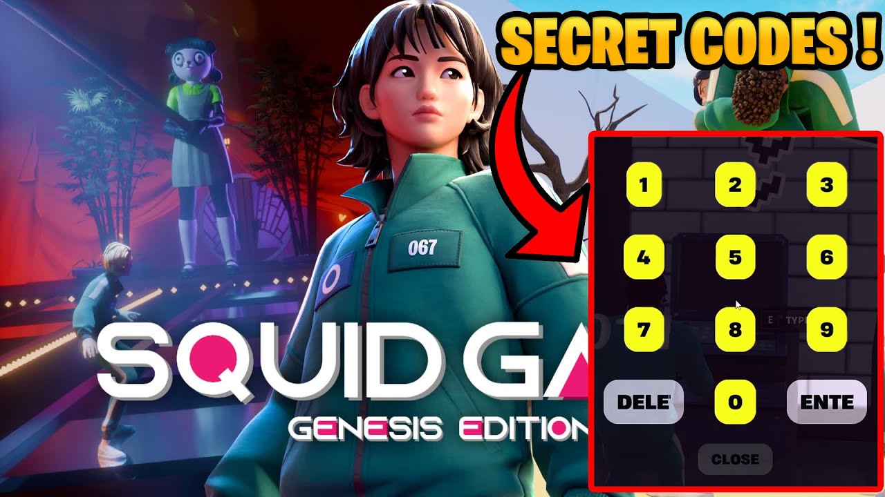 All Secret Codes in GENESIS SQUID GAME Fortnite Map Code - YouTube