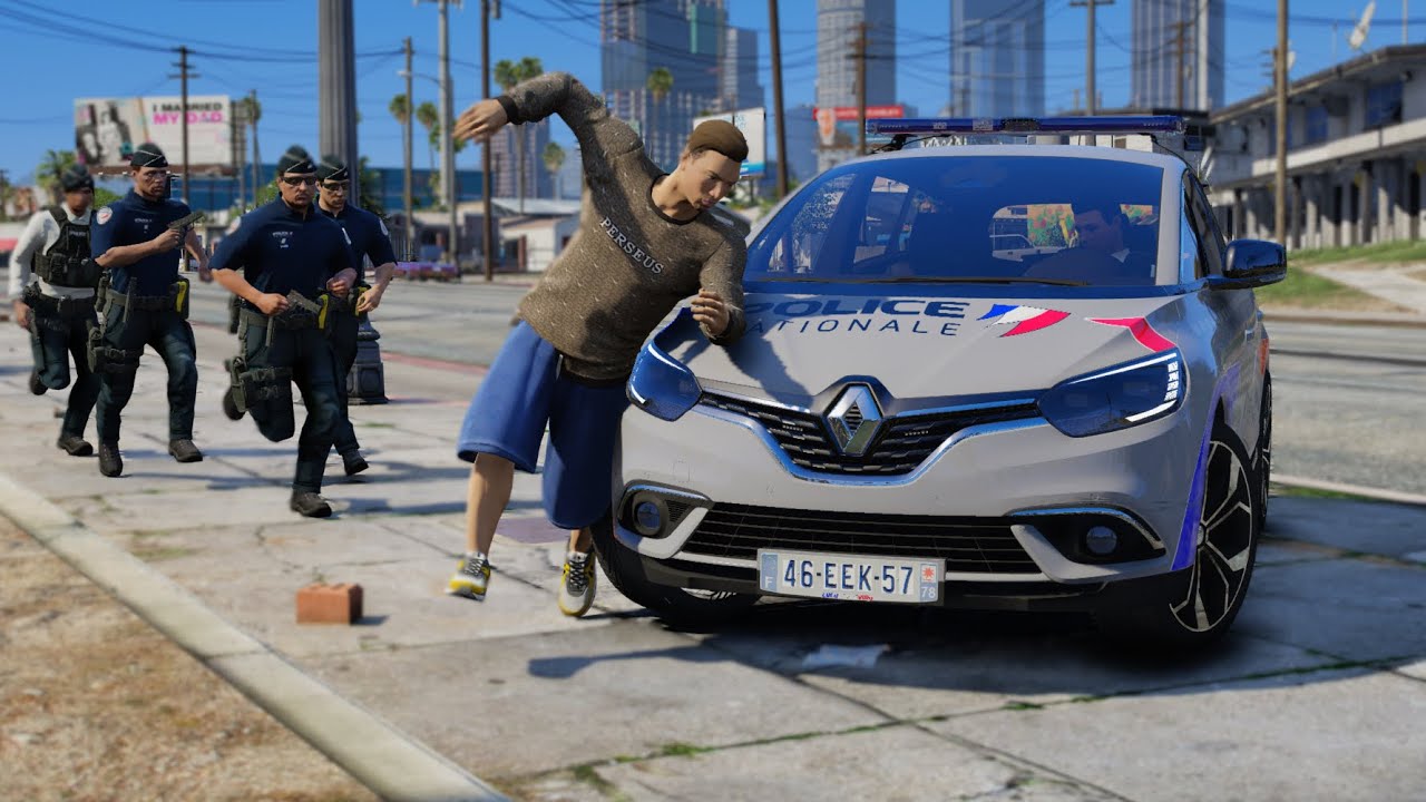 (GTA 5) UNE COURSE DE RUE DANS LA CITÉ POUR LA POLICE NATIONALE | # ...