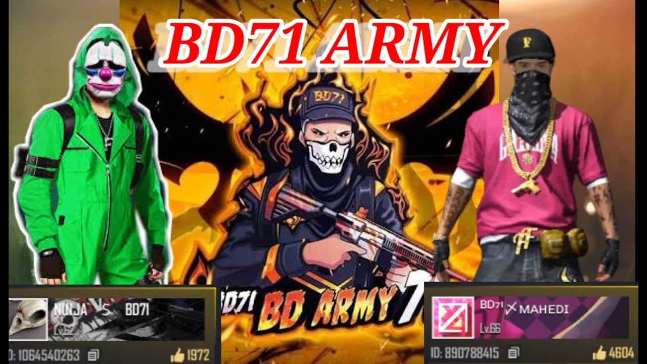 BD71 ARMY BD71 MAHEDI VS NINJA S BD71 CUSTOM CHALLENGE GARENA FREEFIRE ...
