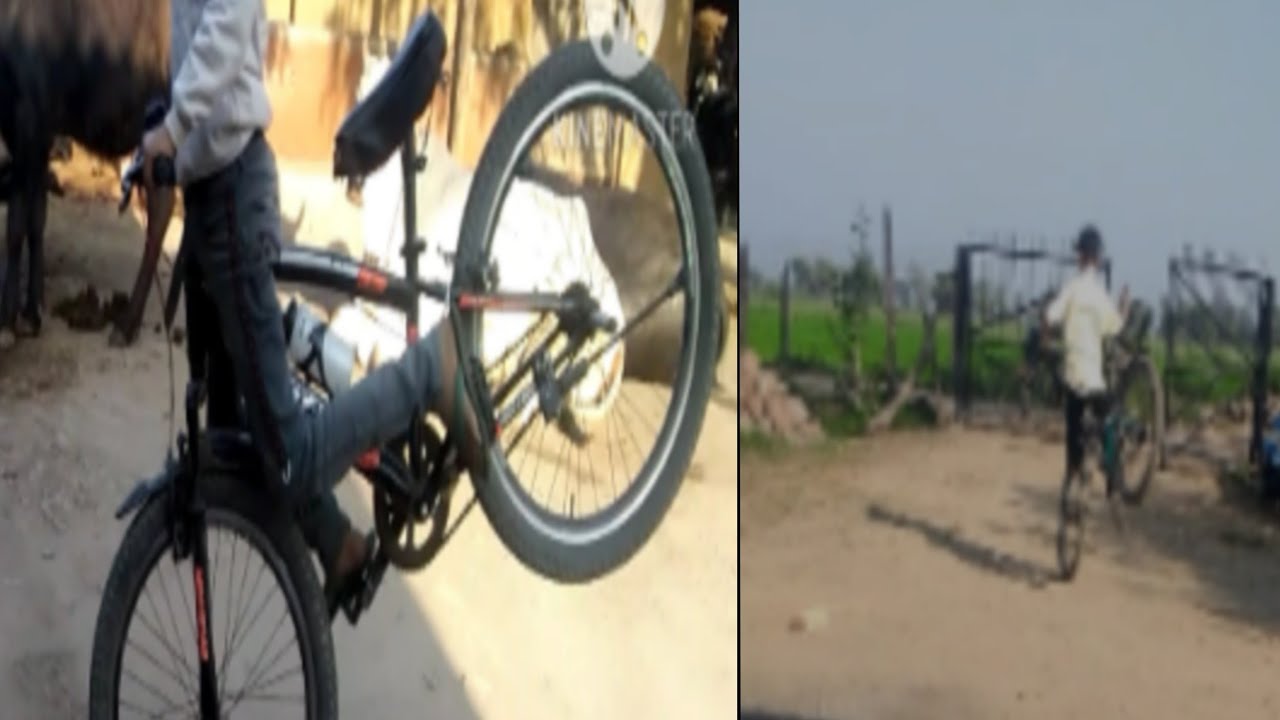 cycle piche se upper hogyi omg cycle stunts - YouTube