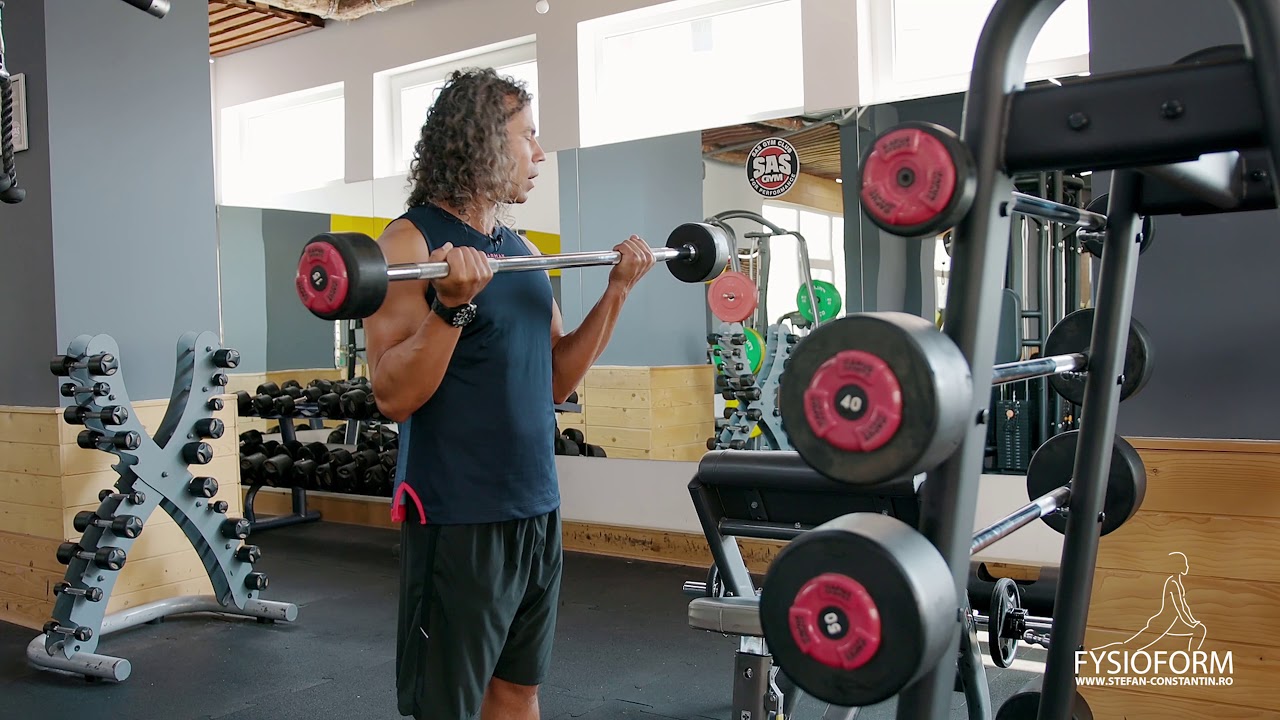 Flexii antebrate pe brate cu bara dreapta - YouTube