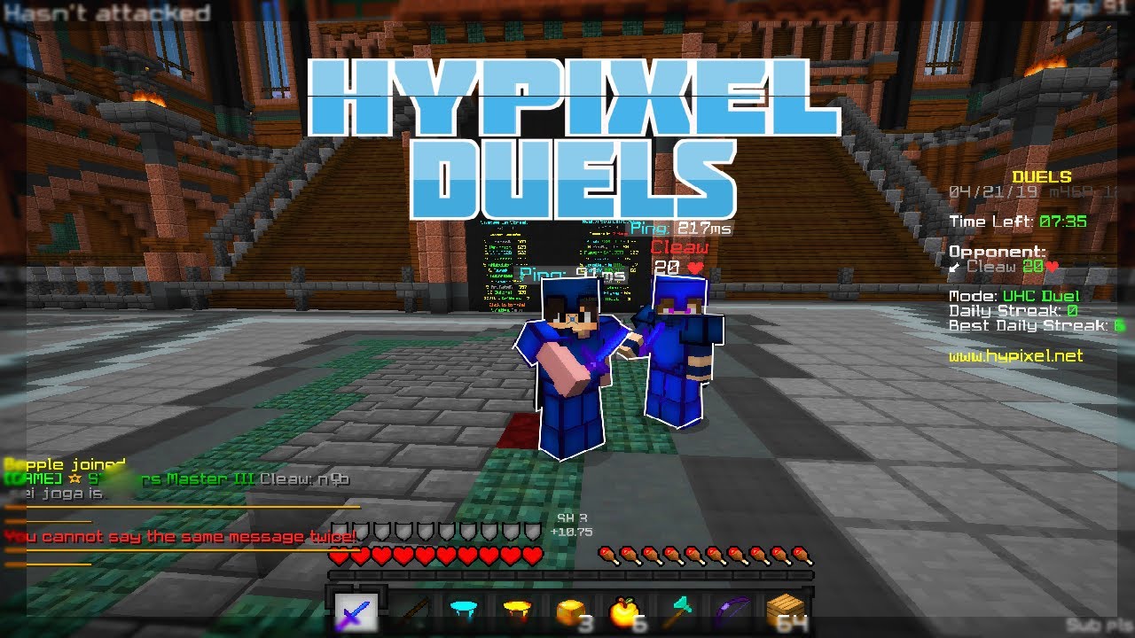 Hypixel blitz duel #1 #hypixel #hypixelduels #minecraft #gaming #technobladeneverdies - YouTube