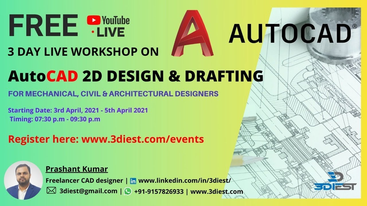 AutoCAD 2D Drafting and Designing Free 3 day workshop | Day 1 - YouTube