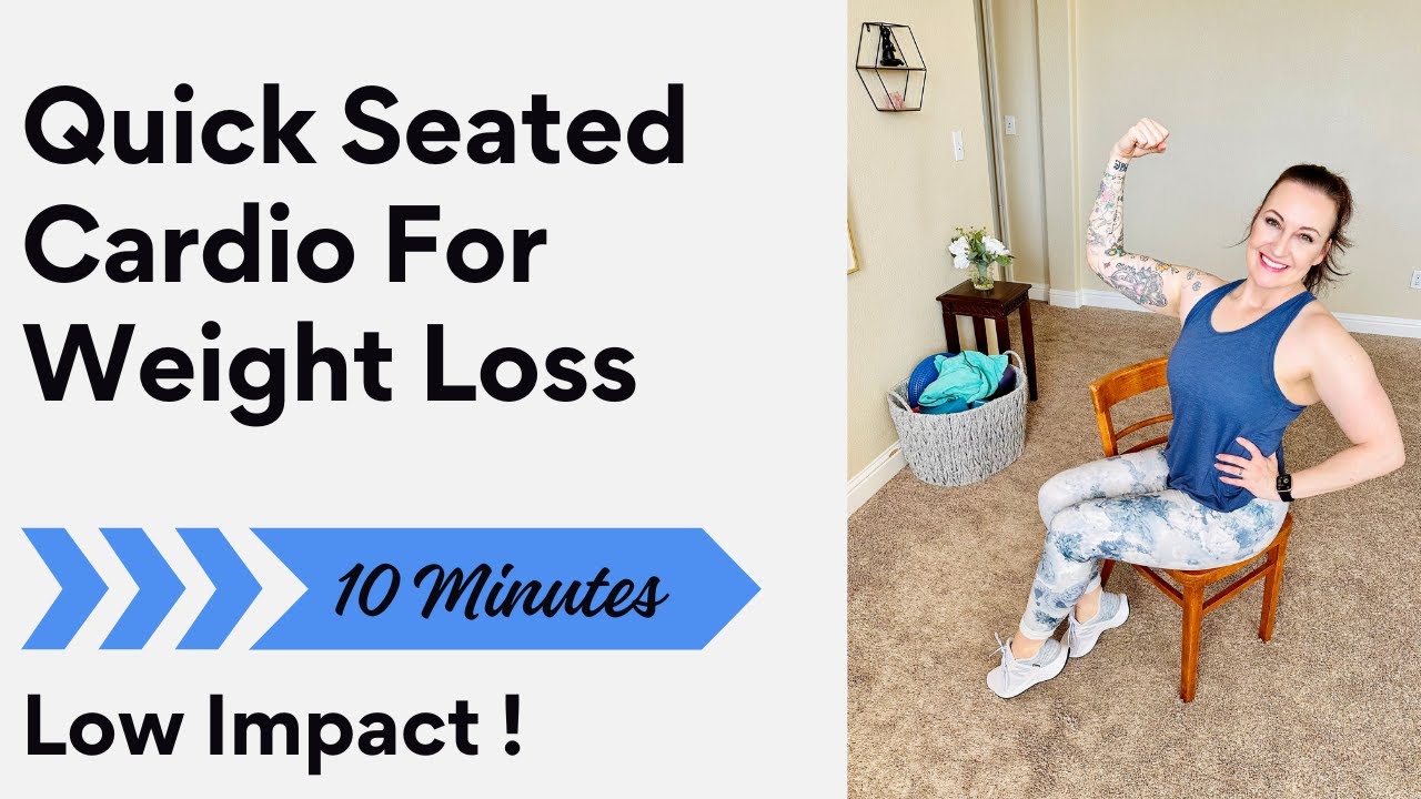 QUICK CHAIR CARDIO: 10 Minute At Home Seated Cardio Workout, Low Impact ...