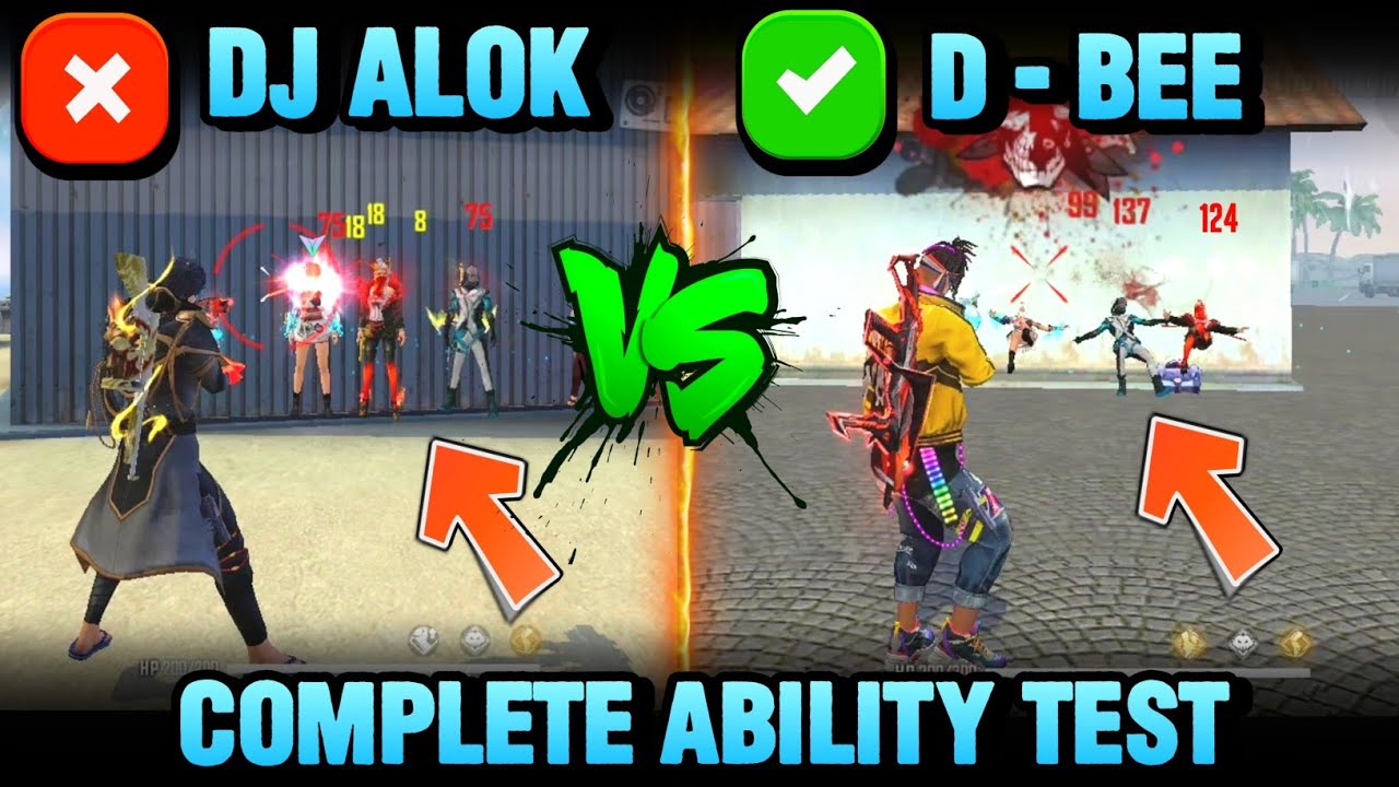 D Bee Ability test | New character D-Bee Vs Dj Alok accuracy & movement ...