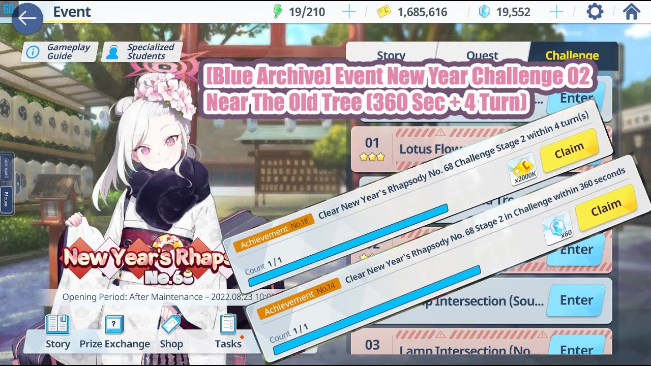 [Blue Archive] Event New Year Challenge 02 Near The Old Tree (360 Sec ...