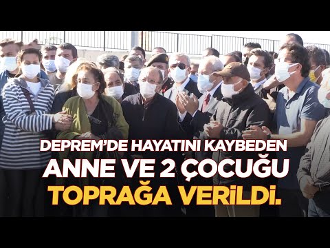 Burcu Yüksel ile çocuklarının cenazeleri toprağa verildi.