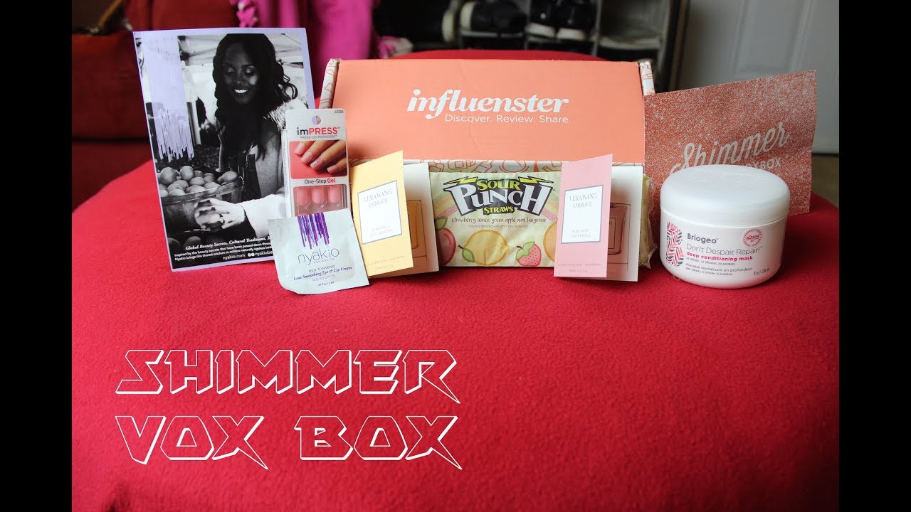 Influenster Shimmer Vox Box Unboxing!! - YouTube