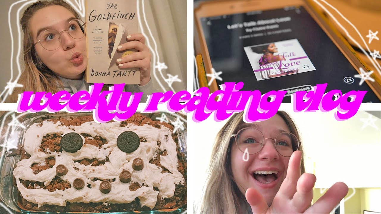 finishing the goldfinch & making monster cake!! // contemporary a thon ...