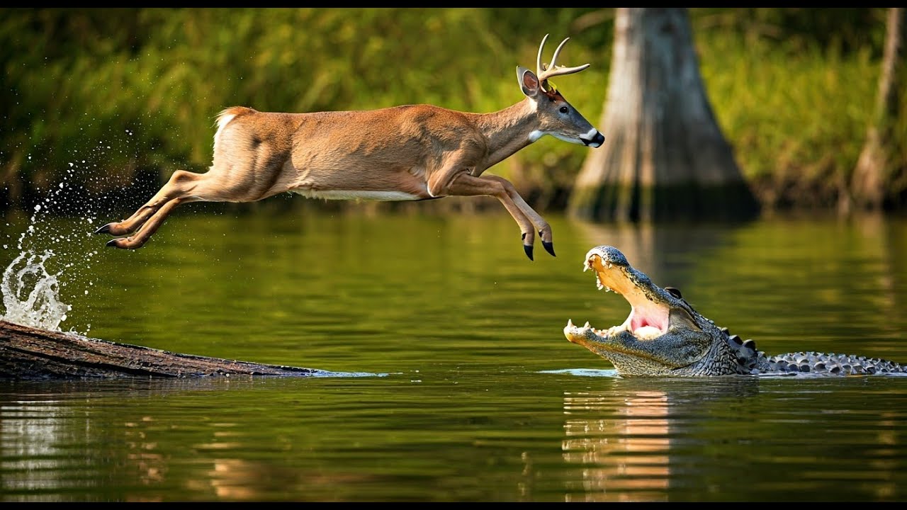 Deer vs Alligator: Exploring the Dynamics of Prey and Predator - YouTube