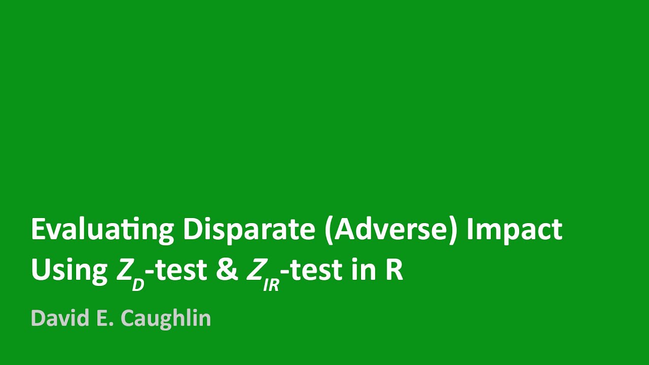 Evaluating Disparate (Adverse) Impact Using Z-Difference-Test & Z ...