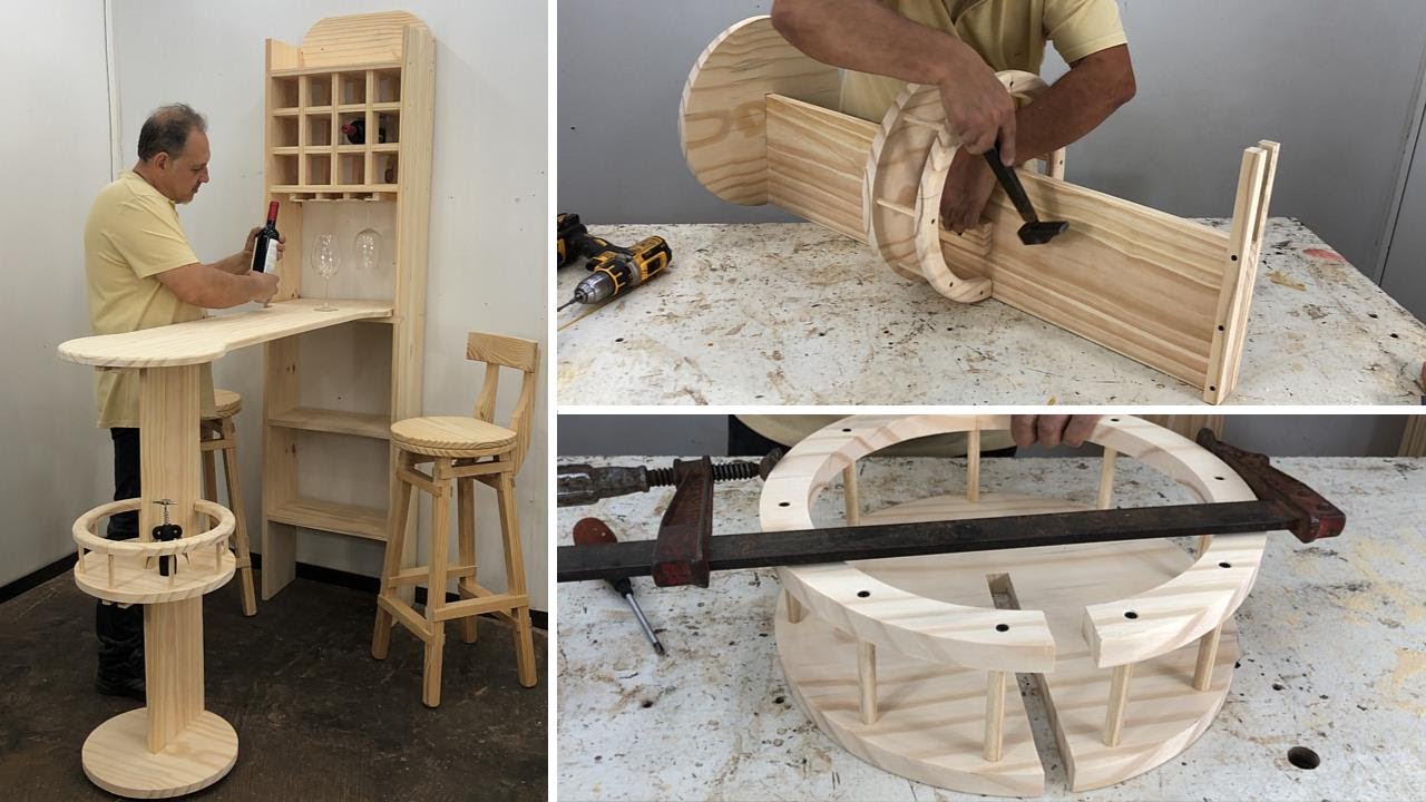 BAR DE MADERA Muy Fácil de Hacer y bonito - Tutorial de carpinteria ...