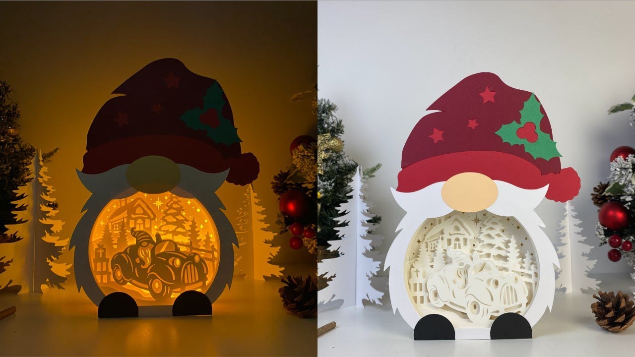 How To Make Paper Cut Gnome Box - YouTube