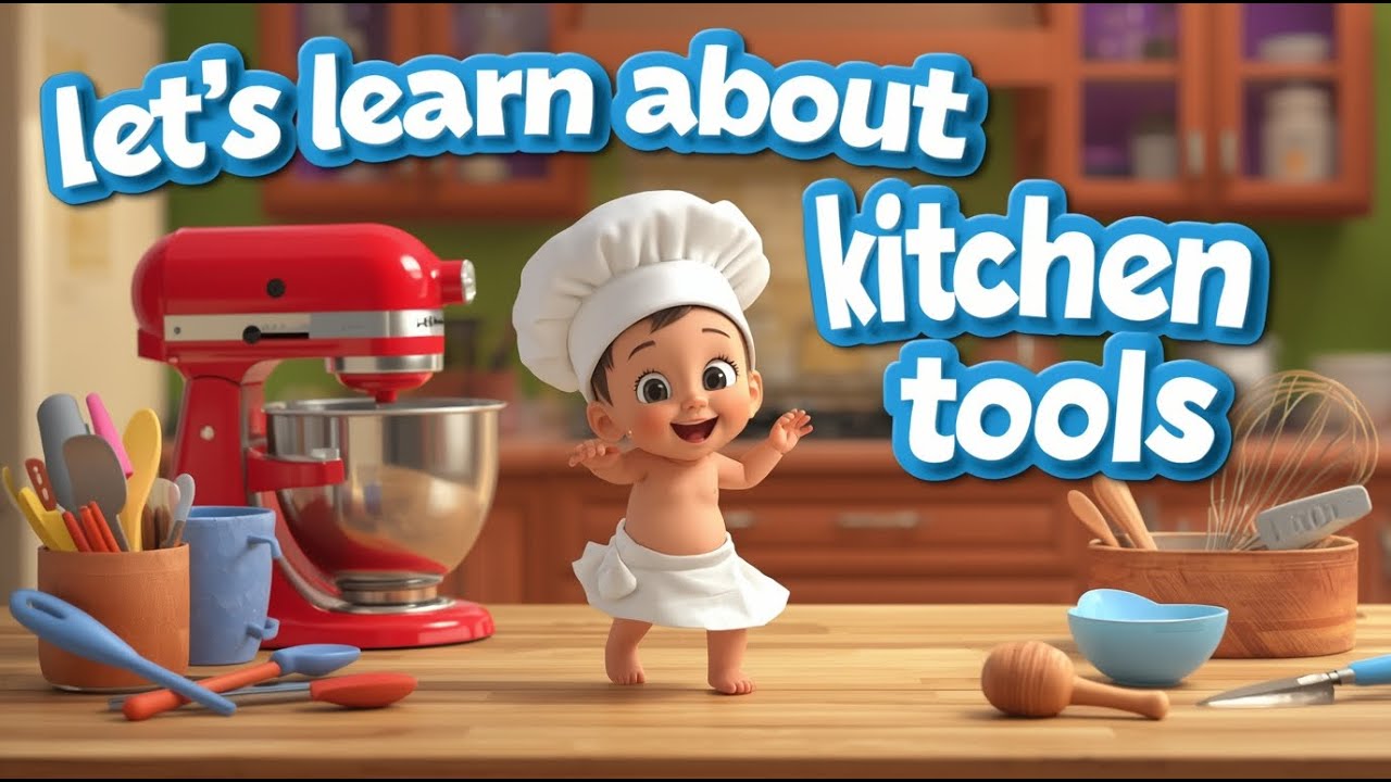 Kitchen Utensils Song for Kids 🍽️ Learn with Kid Chef! Kitchen Tools ...